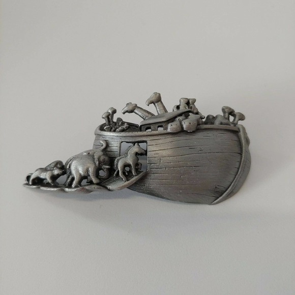 Ajc | Jewelry | Ajc Noahs Ark Brooch Pin Silver Tone Elephants | Poshmark